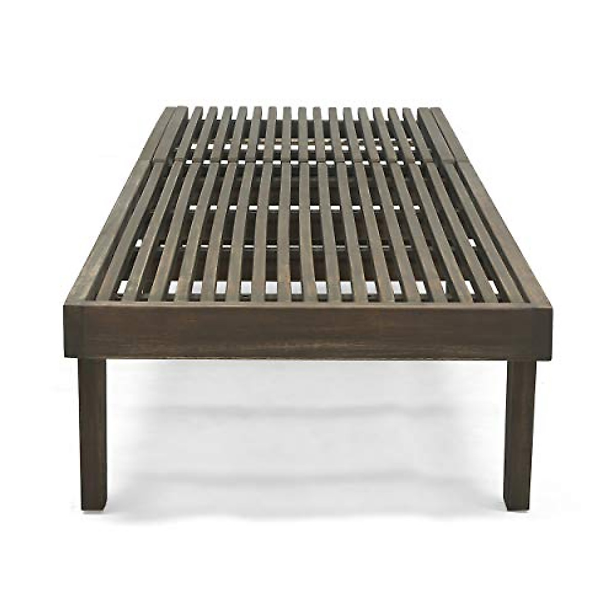 Addisyn Outdoor Wooden Chaise Lounge, Gray Finish