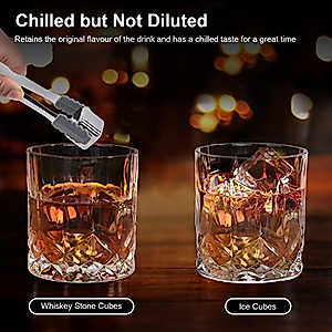 EooCoo Whiskey Stones Set, 4 Golden and 4 Silver Stainless Steel Chilling Ice Cubes Reusable for Whiskey Wine Beverage, Gift for Wedding Father's Day Anniversary Birthday Party Holiday