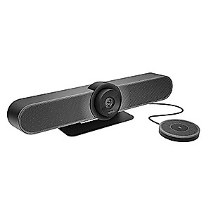 Logitech MeetUp Video Conferencing System, Ultra HD 4K/1080p/720p, 3 Microphones/Adjustable Speakers, Wide Field of View 120°, PC/Mac/Laptop/Macbook/Tablet - Black