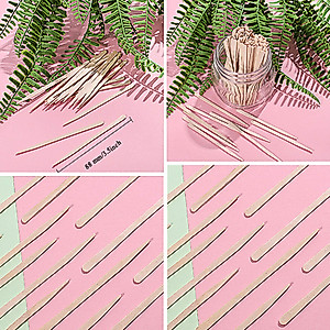 Whaline 400 Pieces Small Wax Sticks Wood Spatulas Applicator Craft Sticks for Hair Eyebrow Removal