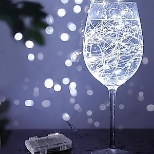 C-LARSS Battery Operated Fairy Lights 3 Pcs Copper Wire Waterproof Operated Led with Remote Control Dimmable Timer Function 8 Lighting Modes Garden Christmas White Light.