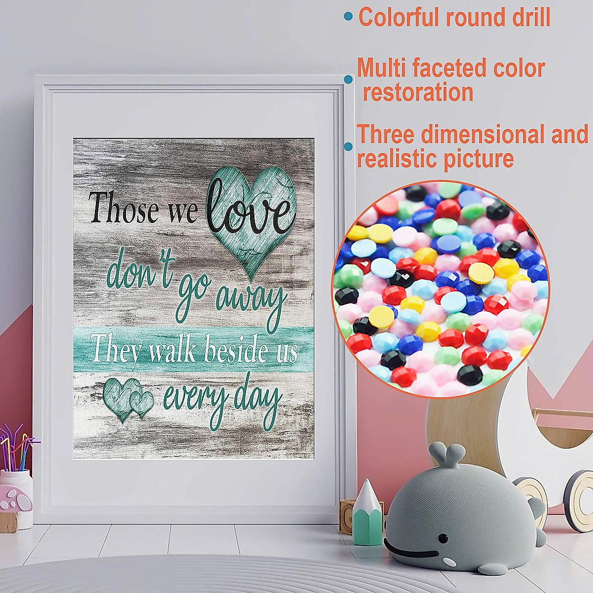 UPINS DIY 5d Love Diamond Art Painting Kit for Adults, Love Theme Round Full Drill Craft Diamond Dots Dotz Painting Canvas Supply for Home Wall Decor, 12X16in