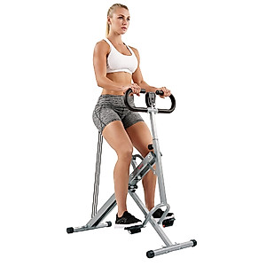 Bundle of Sunny Health & Fitness Squat Assist Row-N-Ride™ Trainer for Glutes Workout + Sunny Health & Fitness SF-RW1205 Rowing Machine Rower with 12 Level Adjustable Resistance