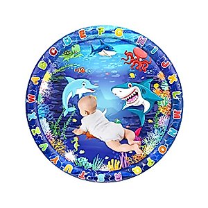 40" Tummy Time Water Mat, Inflatable Water Mat for Babies and Toddlers, Play Activity Center for Newborn Babies, Ideal Baby Toys Promoting Brain Development Sensory Stimulation