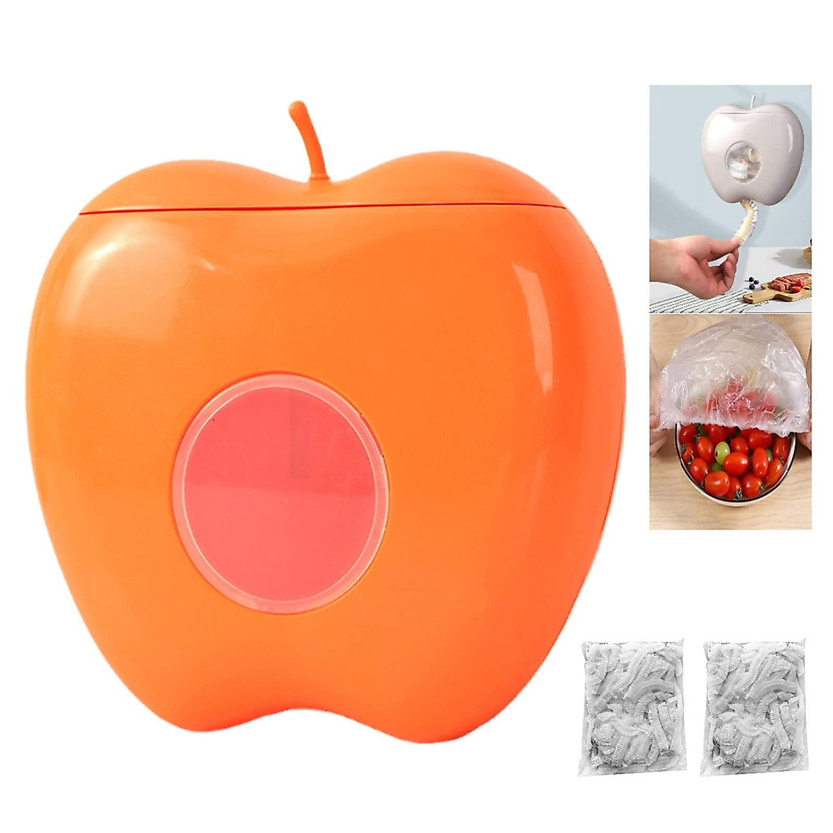 2023 New Plastic Wrap Storage Box Dispenser With 200PCS Fresh Keeping Bags, Wall Mounted Bowl Covers Reusable Storage, Plastic Wrap Storage Box Dispenser, Cling Wrap Bag Storage Box Organizer