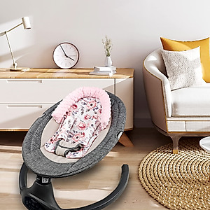 Baby Head Support and Strap Cover for Car Seat, Mink Infant Carseat Headrest for Girls, Newborn Car Seat Insert Cushion for Strollers, Pink Floral