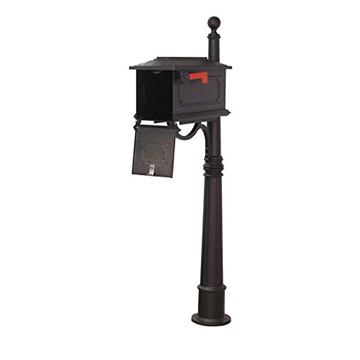 Special Lite Kingston Curbside Mailbox with Ashland Mailbox Post Unit - Black