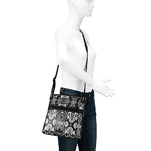 The Sak Flat Coated Canvas Crossbody, B&w Wonderlust