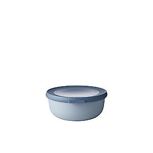 MEPAL, Cirqula Multi Food Storage and Serving Bowl with Lid, Food Prep Container, Shallow, Nordic Blue, 0.8 Quart (750 milliliters, 25 ounces), 1 Count