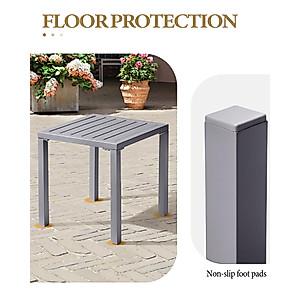 Crestlive Products Aluminum Outdoor Side Table Set of 2, Pool Lounge Chair Side Table, Weather Resistant Small Square Coffee End Table for Patio, Yard, Garden, Porch, Deck, Outdoor