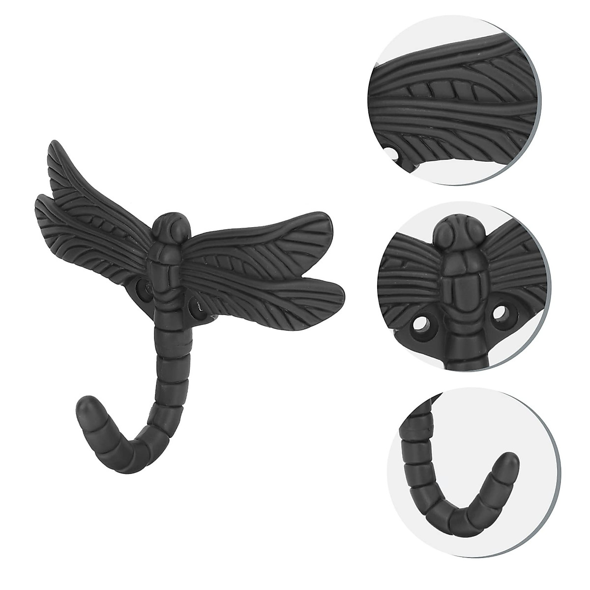 Cabilock Retro Dragonfly Shape Hook Coat Hat Key Hanger Iron Cast Craft Home Decorative Wall Hook