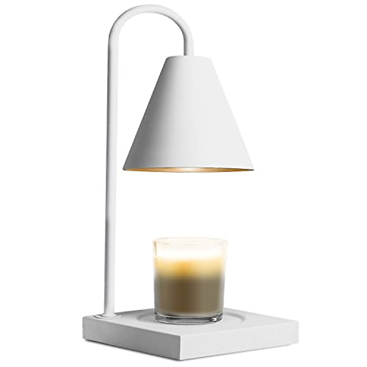 Dimmable Candle Wax Warmer Lamp - Candle Melter Fits YKLarge Jar, Metal Electric Lantern for Scented Candle, Universal Fit Top-Down Candle Melting for Home Decor Valentine's Day Gift,White,2 Bulb