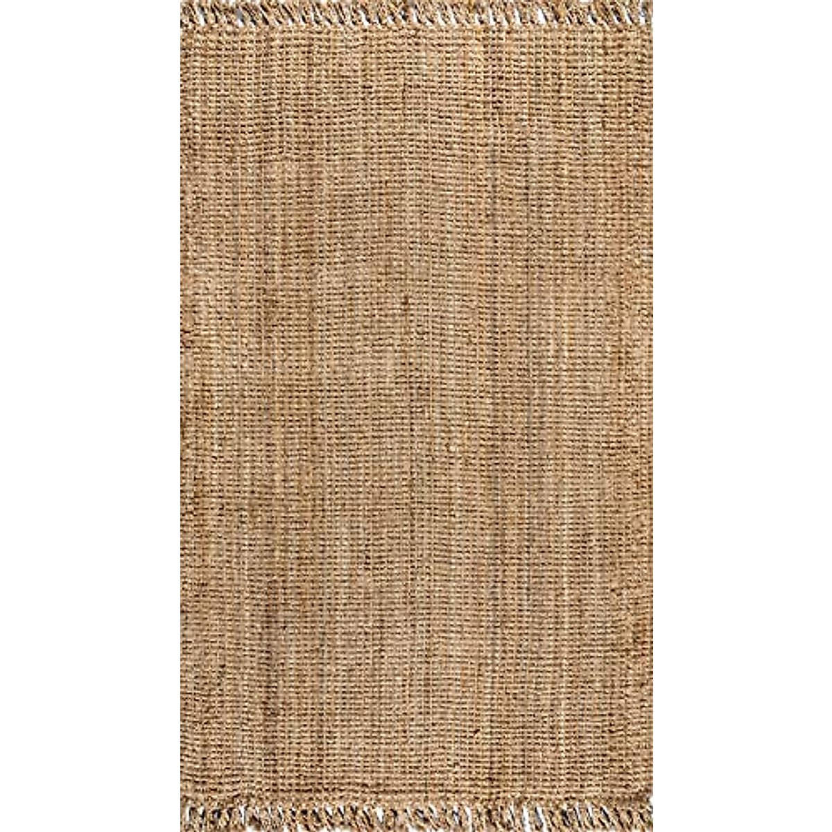 JONATHAN Y NRF103A-4 para Hand Woven Chunky Jute with Fringe Area-Rug, Bohemian, for Bedroom, Kitchen, Living Room,4 X 6,Natural