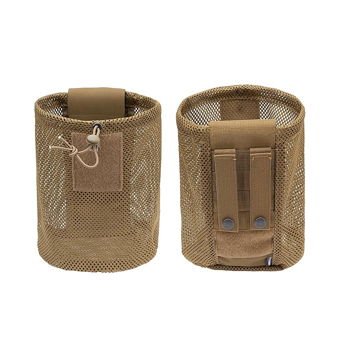 IDOGEAR Tactical Molle Dump Pouch Foldable Mag-Net Drawstring Recycle Pouch Recovery Tool Pack for Molle Belt Tactical Vest Backpack (Coyote Brown)
