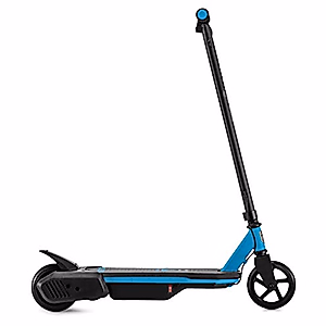 Mongoose React E1 Electric Kids Scooter, Boys & Girls Ages 8+ Max Rider Weight Up to 120lbs, Top Speed of 6MPH, Aluminum Handlebars and Frame, Rear Foot Brake, Battery and Charger Included, Blue/Black