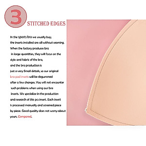 WMugthome 3 Pairs Sewn Bra Pads Push Up of Triangle Inserts for Replacements Bikini Top and Sports Swimsuit Bra Inserts(Black-B CUP)