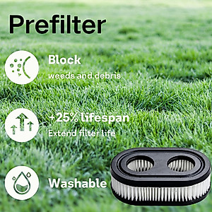 New 593260 Air Filter Fits 798452 798339 5432 5432k 550ex 675exi 725exi Series Engines Model, Lawn Mower Air Filter Parts Fits Troy Bilt TB110 TB200 TB230 Lawnmower (3-Pack)