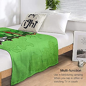 One Piece Anime Pirate Flag Zoro Flannel Throw Blanket 50x60in Japanese Anime Throw Blanket Pirate Flag Soft Blanket for Sofa Bed Couch Office Green Blanekt