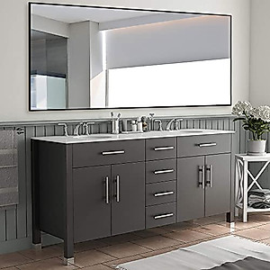KIAYACI Full Length Mirror Oversized Floor Mirror with Stand Bedroom Dressing Mirror Full Body Wall Mirror (Black, 71" x 32")