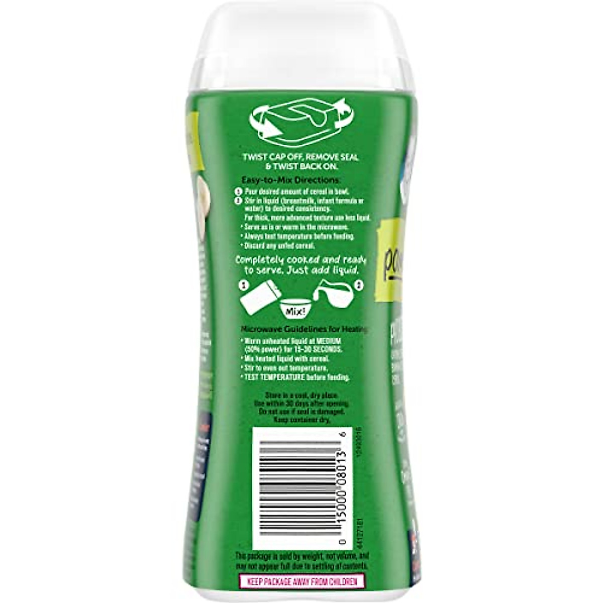 Gerber Organic for Baby Power Blend Probiotic Cereal, Oatmeal Chickpea Banana & Chia Cereal, Organic & Non-GMO Baby Cereal, 8-Ounce Canister (Pack of 3)