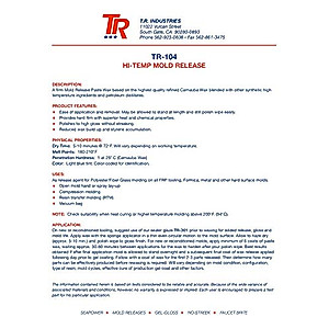TR 104 Mold Release High Temperature Paste Wax 14 Ounce can