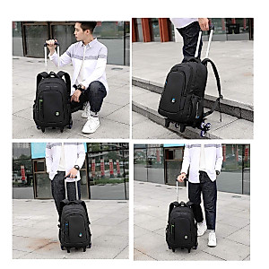 VIDOSCLA Elementary Trolley Backpack Senior High School Rolling Carry-on Luggage Book Bag with Wheels for Teens