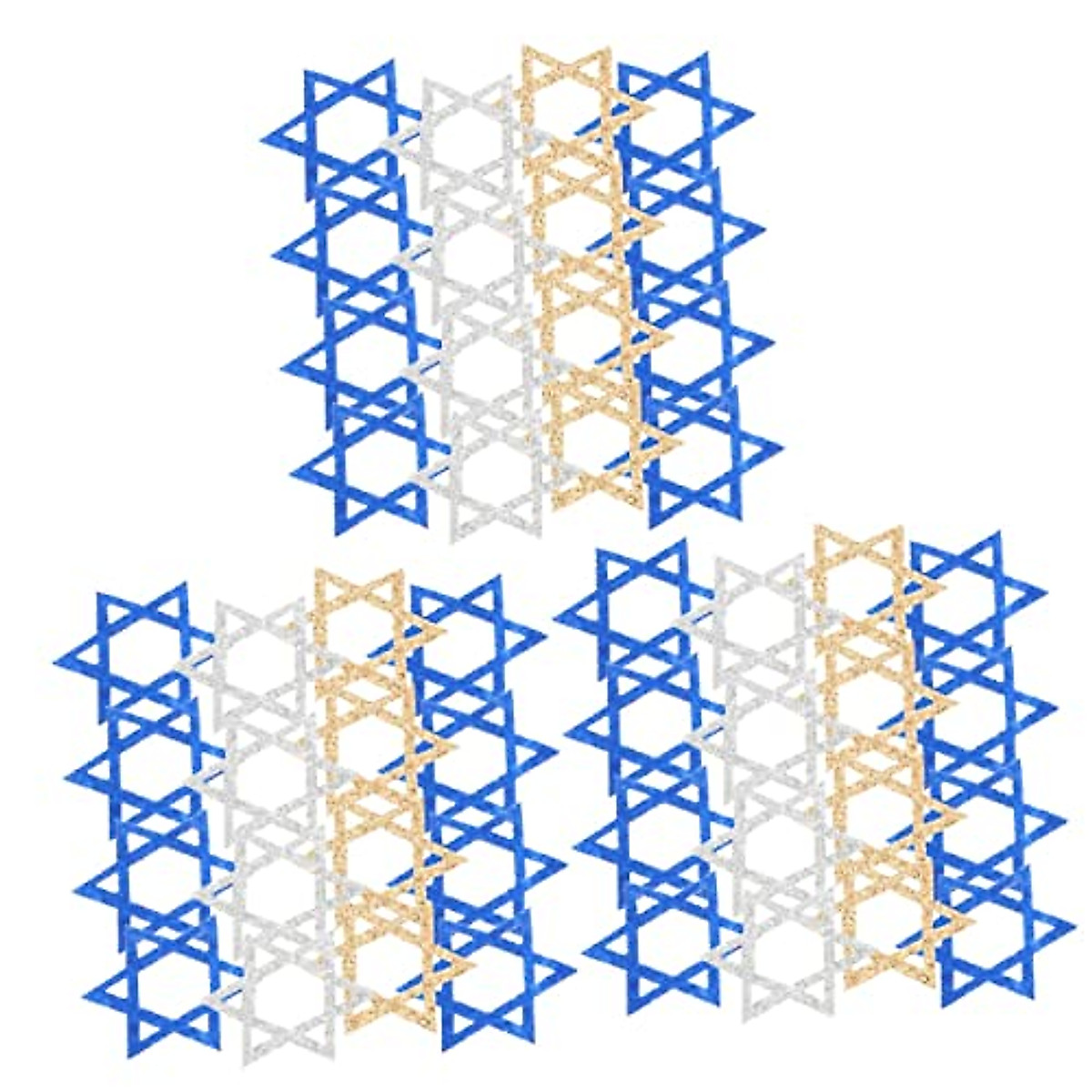 Amosfun Party Table Decor 150 Pcs Hanukkah Decoration Daily Necessities Star Shape Non-woven Fabric Star Sequins