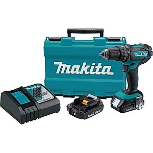 Makita XPH10R 18V Compact Lithium-Ion Cordless Hammer Driver-Drill Kit (2 Amp), 1/2"