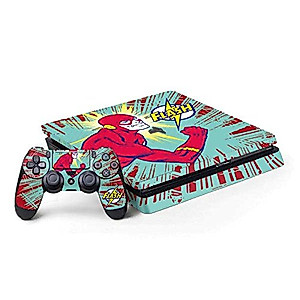 Skinit Decal Gaming Skin Compatible with PS4 Slim Bundle - Officially Licensed Warner Bros Flash Smile Blast Design