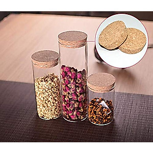 2Pcs 300ml/10oz Empty Clear Glass Bottles with Cork Stopper - Refillable Dry Food Goods Storage Container Vial Jars For Flower Tea Dry Fruit Nuts Candy Seasoning and Other Small Items