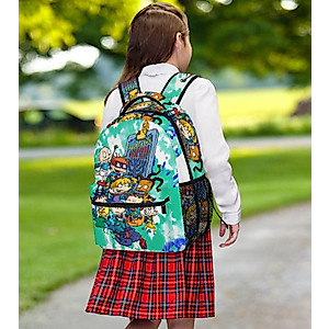 QIAOQIAOTA Anime Backpack 3D All-Over Tie-dye Print Bookbag for Boys Kids Large Capacity 16.5 inch Travel Bag Laptop Backpacks