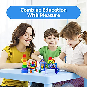 WODI Mini Wooden Rainbow Stacking Toy 27 PCS Early Educational Sorting Nesting Building Blocks Matching Games Montessori Sensory Toys Learning Gifts for Preschool Kids Boys and Girls Age 3+