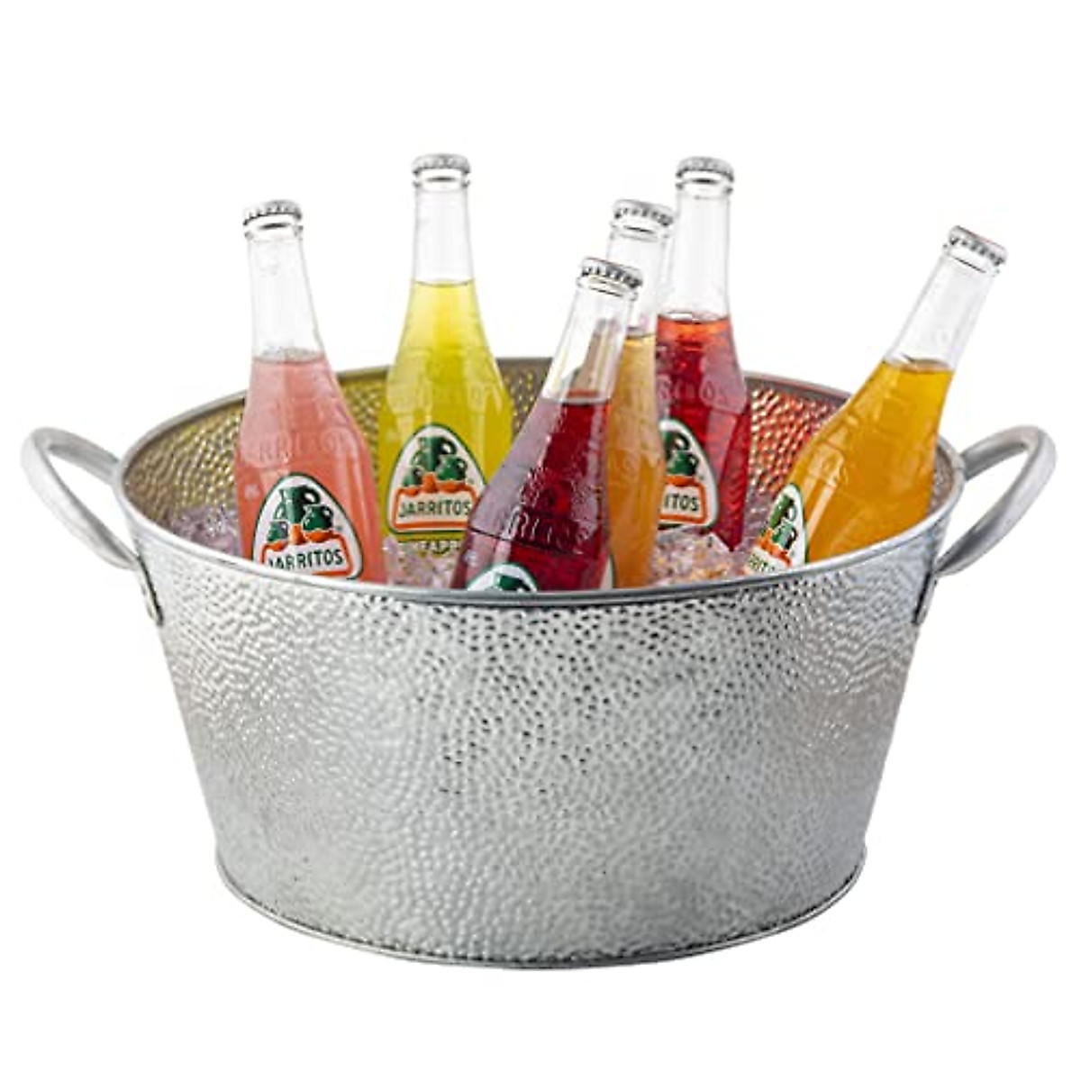 TableCraft Galvanized Collection Oval Beverage Tub, 22.8 x 12.5 x 7.4-Inch