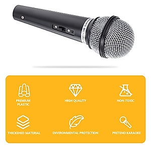 PATKAW Educational Toys Fake Microphone Prop 16.5x5x5cm Pretend Microphone Toy Toy Microphone for Kids Mic Costume Prop Toy Microphone for Karaoke Fun, Birthday Party Favors Kids Microphone