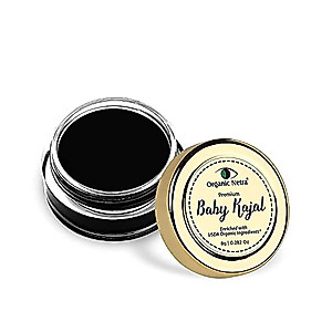 Organic Netra Baby Kajal - 100% Natural, Enriched With Certified Organic Ingredients, Chemical-Free Kajal, Water Resistant and Long Lasting - 8g