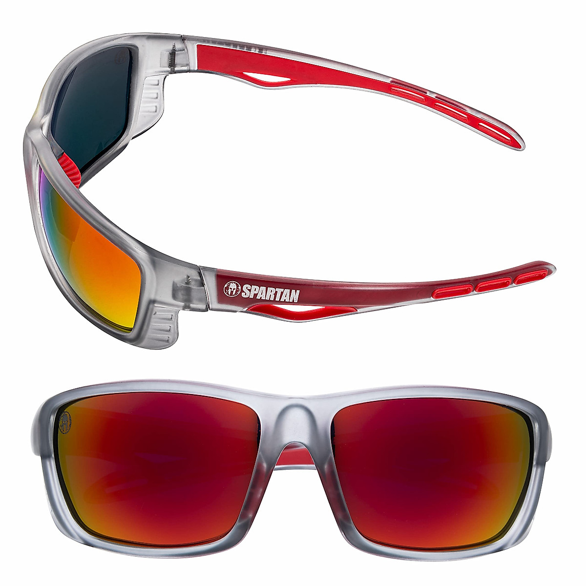Franklin Sports 90544S75 Spartan Sunglasses 1417 Gry/RD, Gray/Red, One Size