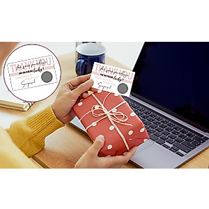 Thank You For Your Purchase Scratch Off Cards - Blank Gift Certificate Cards - Small Business Thank You for Order Cards - Make Your Own DIY Pink Scratch Off Cards - 50 Cards And 50 Stickers(C01)