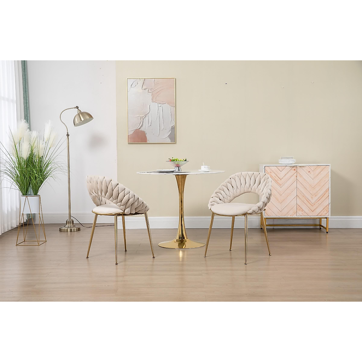 Adjustable Chair, Accent Chairs for Living Room Armless Polyester Ivory Comfy Modern Home Furniture 22.44" Lx20.87 Wx29.92 H