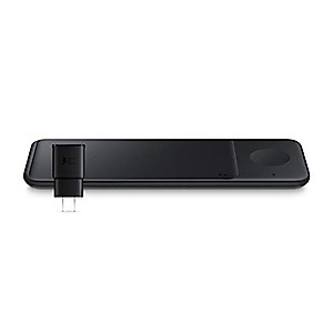 SAMSUNG Electronics Wireless Charger Trio, Qi Compatible - Charge up to 3 Devices at Once - for Galaxy Phones, Buds, Watches, and Apple iPhone Devices, Black (US Version)