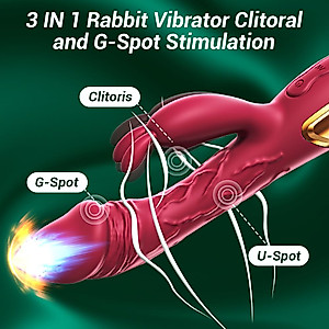 Realistic Vibrator Sex Toys,Clitoral G Spot female Vibrators with 10 Powerful Vibrating Modes,Waterproof Bullet Dildo Anal Stimulator for Adult Sex Toys for Women Couples Dildos rozonii (Red)