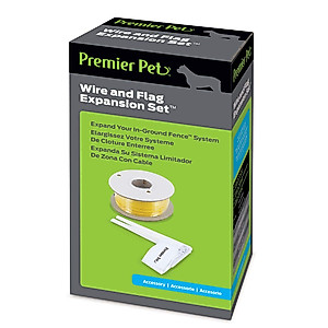 Premier Pet Wire and Flag Expansion Set for In-Ground Fence Systems - 500 Feet of Wire, 50 Flags, Durable and Flexible, Compatible with Most Brands