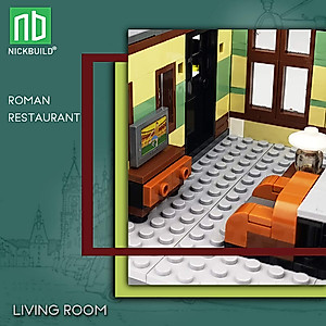 Nickbuild Street Roman Restaurant MOC Building Blocks Toy, Towns Series Kits, Collectible Play Model Set and Building City Toys for Kids and Teens (1186 PCS)