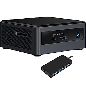 Intel NUC NUC10I7FNH Desktop Mini (Intel i7-10710U 6-Core, 16GB RAM, 2TB PCIe SSD, Intel UHD, WiFi, Bluetooth, 1xHDMI, SD Card, Win 10 Pro) with Hub