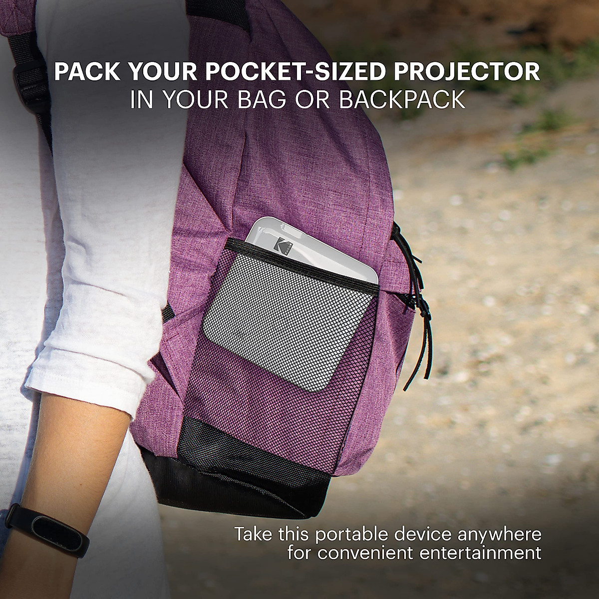 KODAK Luma 400 Portable HD Smart Projector | Wi-Fi, Bluetooth, HDMI & USB Compatible Mini Home Theater System Up to 150” | 720p Native Resolution (4K), 200 ansi Lumens | Tripod Included