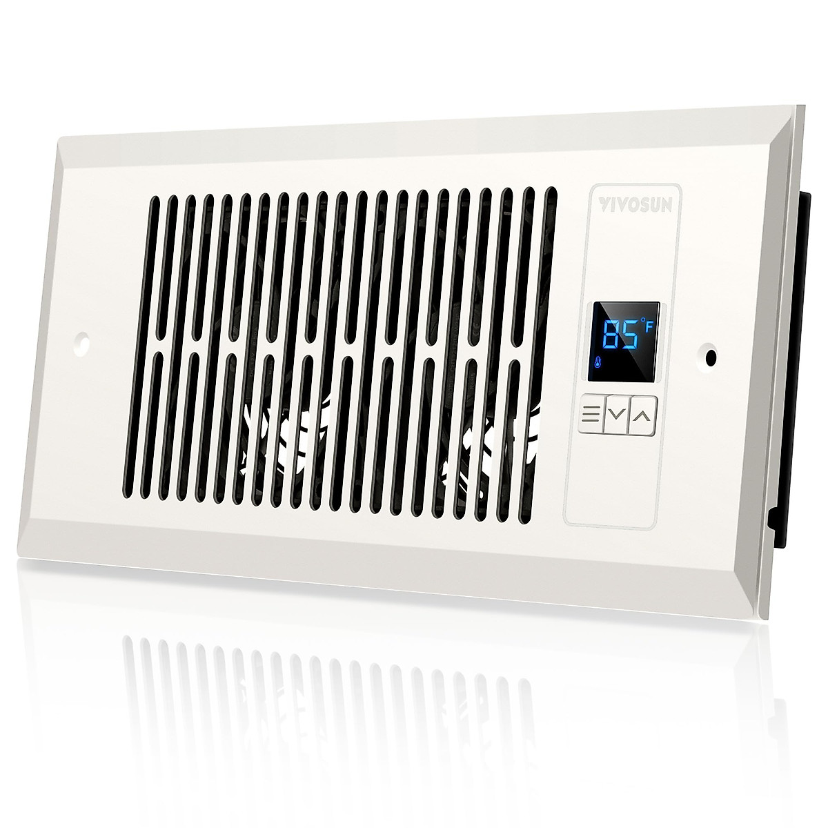 VIVOSUN Quiet Register Booster Fan 4”×10”, Smart Register Vent with Intelligent Thermostat Control, Cooling Heating AC Vent Booster Fan, Matte White
