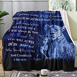 Hcoviv Son Gifts Blanket 60"X 50" - to My Son - Son Gifts from Mom/Dad - Funny Gifts for Son Blanket - Best Birthday Gift Ideas for Son - Gifts for Grown Son - Son Gift from Mother or Father Blankets