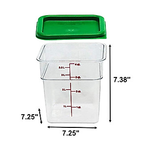 Lumintrail Cambro Polycarbonate Square Food Storage Containers 4 Quart With Lid - Pack of 2 - Food Organizers and Containers