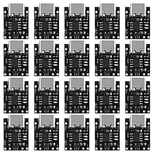 XIITIA 20pcs Mini USB Type C 3.7V Lithium Battery Charger Board 4.2V Charging Module with Protection Circuit and LED Charge Indicators(Type-C Port)