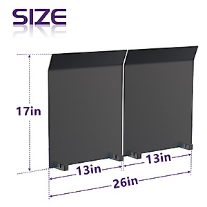 Mxclimate Adjustable Fireback with Support Legs, Heavy Duty Fireplace Wall Protector and Heat and Radiant Reflector, Flexible Reflecting Angle, Fits Firebox Width from 13" to 26", 2 Pack, Black