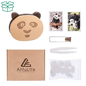 AhfuLife Baby Tooth Keepsake Fairy Box Holder with Lanugo Bottle, Wooden Panda Shape Keepsake Box for First Lost Teeth, Cute Tooth Storage Holder, Baby Shower Gifts for Newborn, Boys, Girls